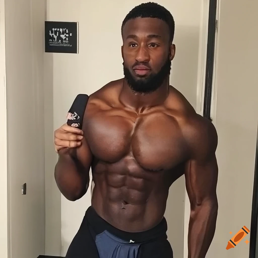 Mirror selfie of a buff african american man