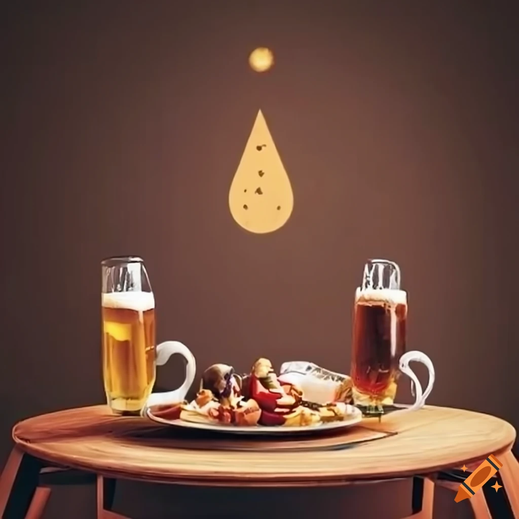 Two men drinking beer at a dining table