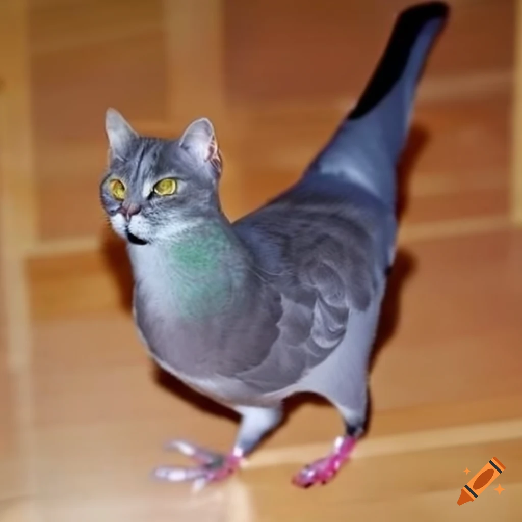 Image of a pigeon cat hybrid on Craiyon