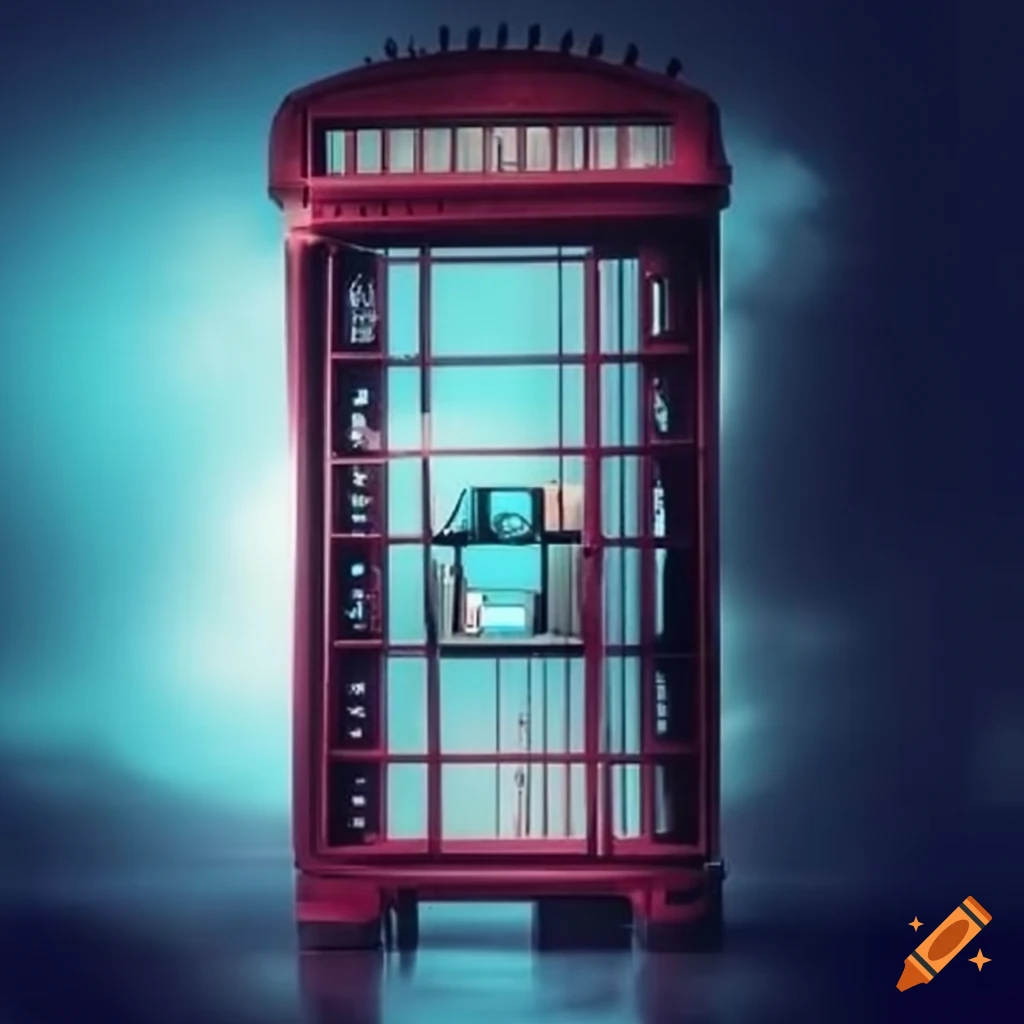 Teleporting telephone booth on Craiyon