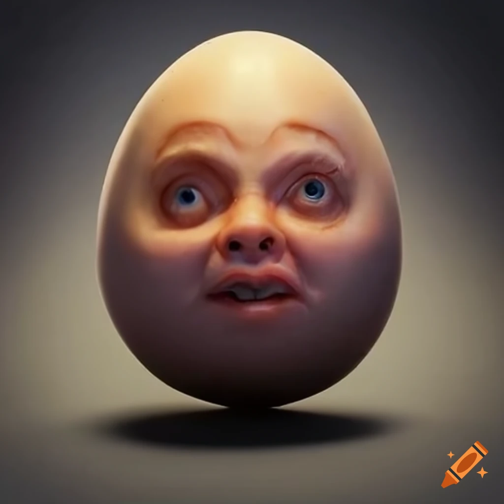 Realistic Humpty Dumpty hatching from a deviled egg on Craiyon