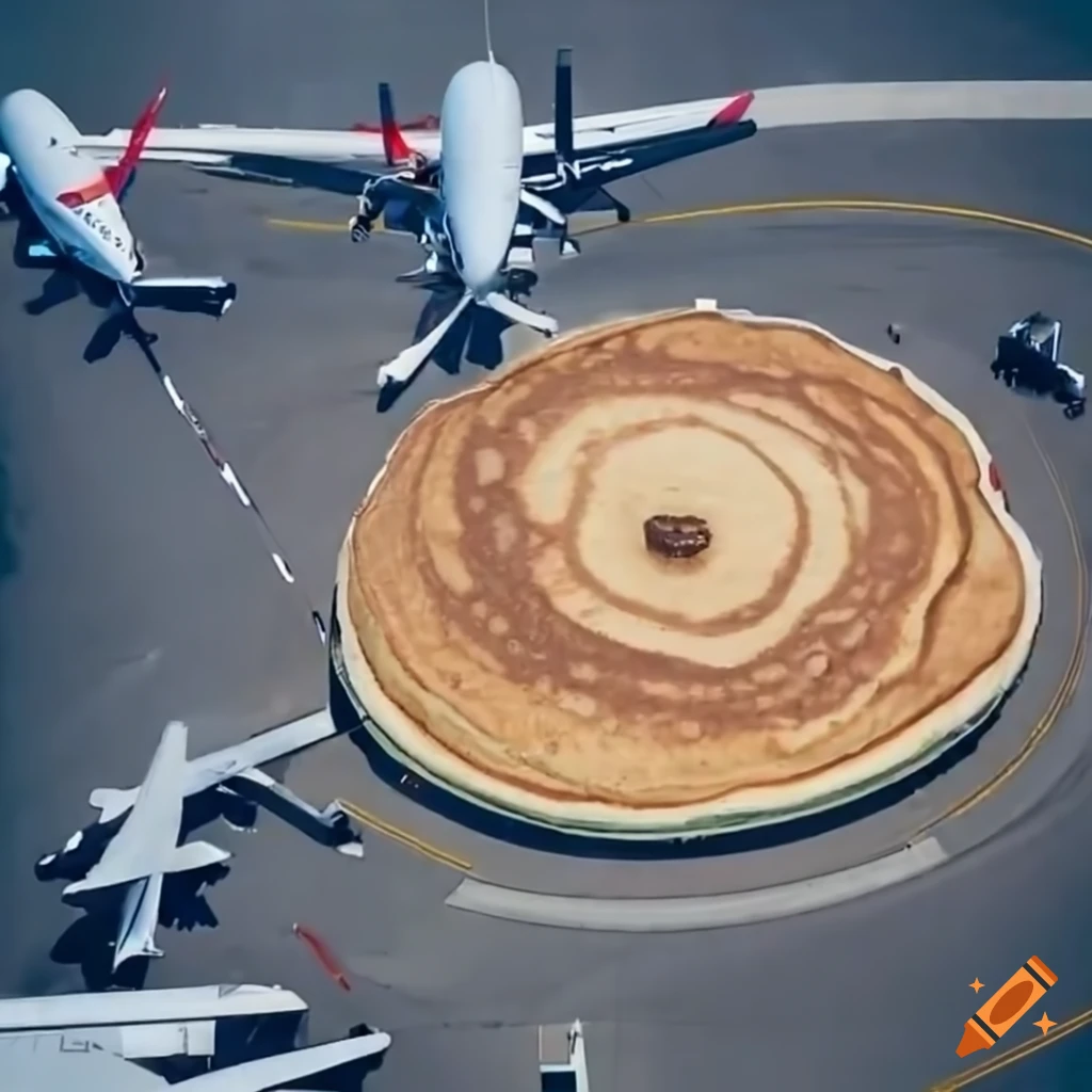 Aerial View Of Giant Pancakes On An Airport Runway