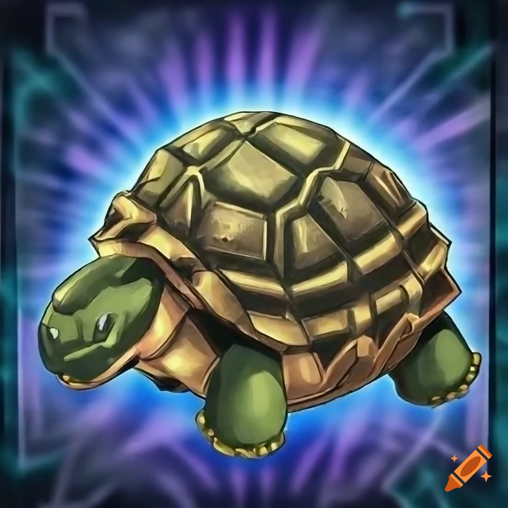 Detailed yugioh card artwork of Tortoise with Spiked Shell on Craiyon