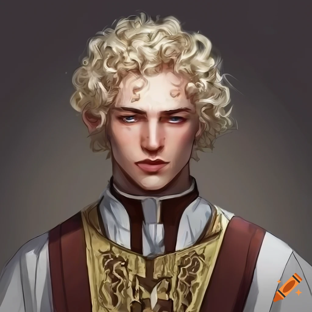 Portrait of a handsome male fantasy priest on Craiyon