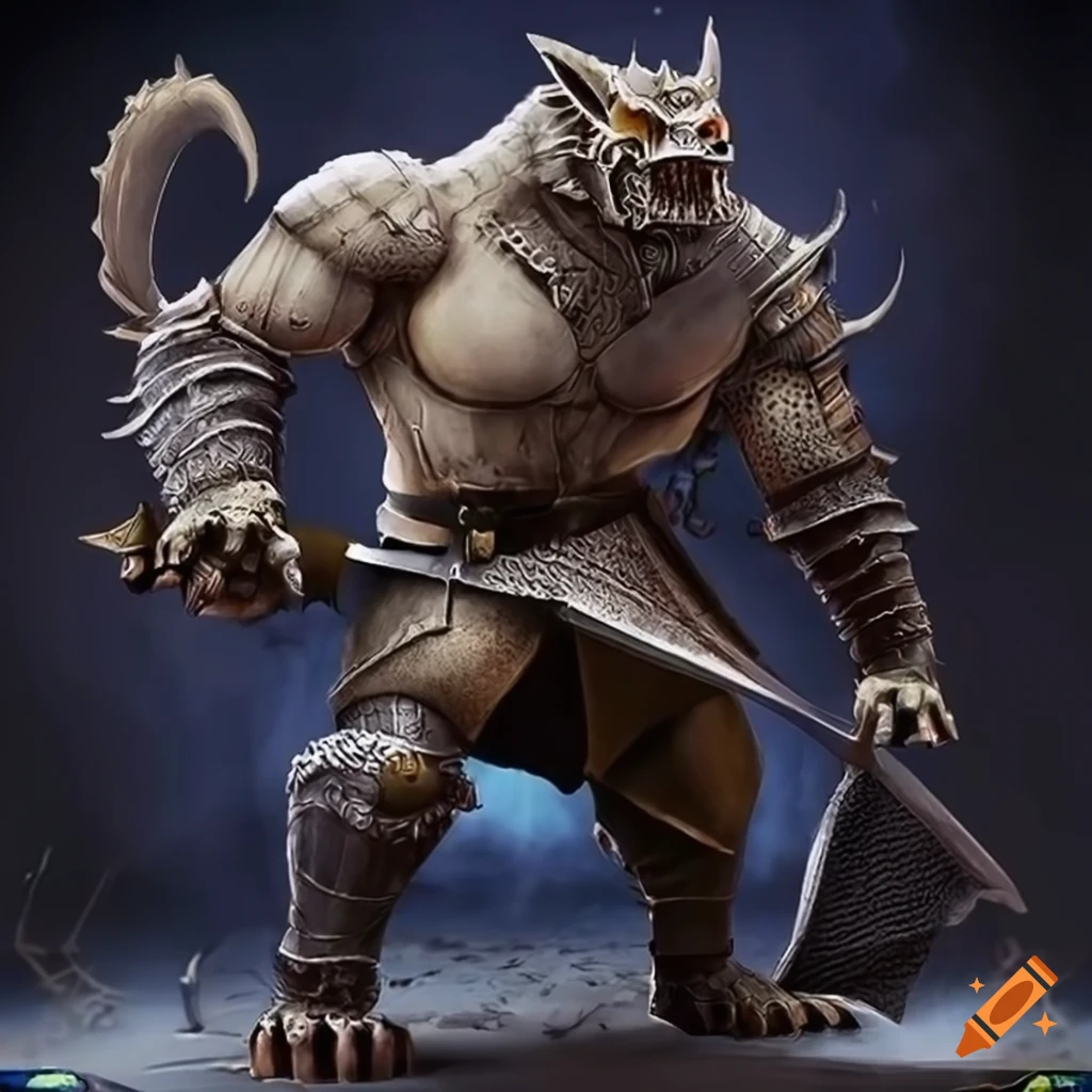 Image of a knight wearing goliath gargoyle armor