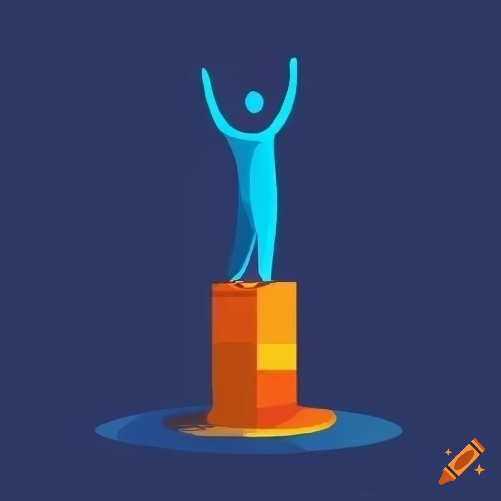 Icon of a person rising from a pedestal on Craiyon