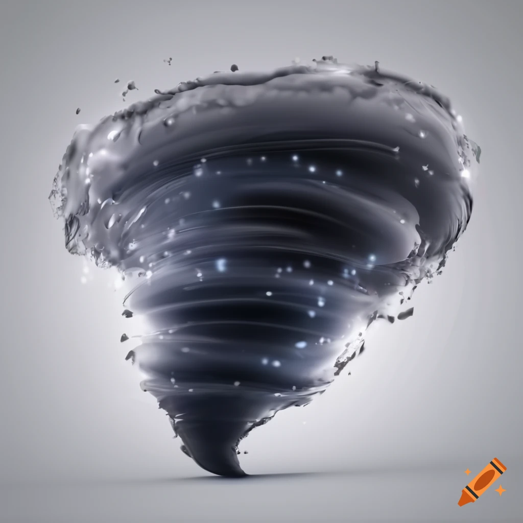 3d rendering of a powerful tornado with black lights