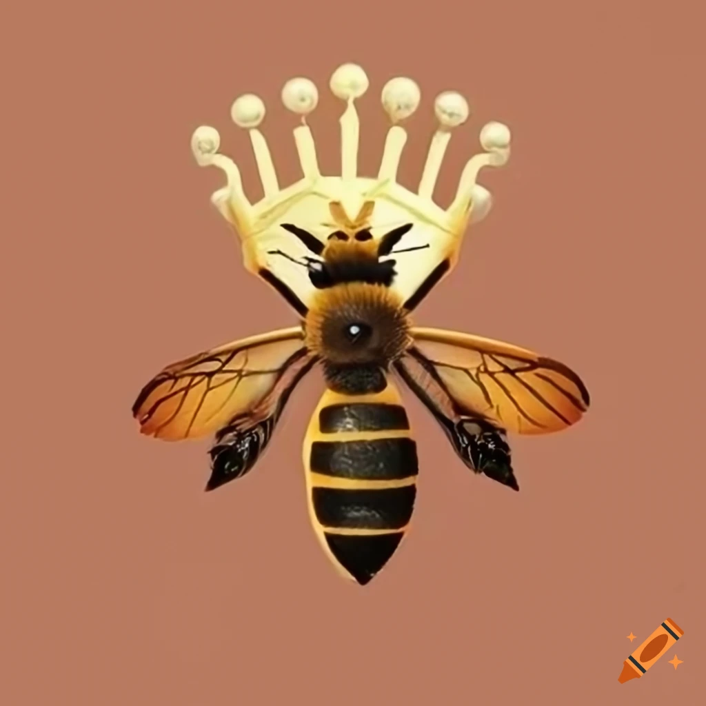 Custom logo of a queen bee with a crown on Craiyon
