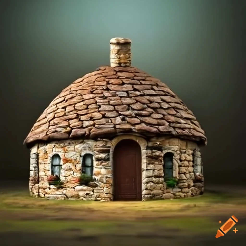 Image of a small cobblestone house on Craiyon