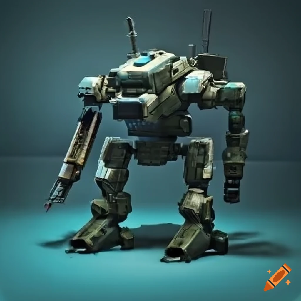 Aquatic mech with boat-like features and radar antenna on Craiyon