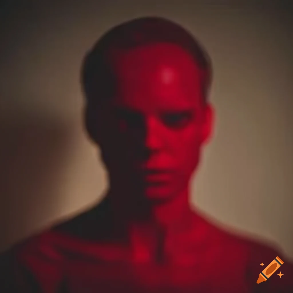 Dark red man standing on Craiyon