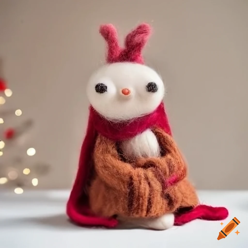 Felted wool dream creatures with outfits