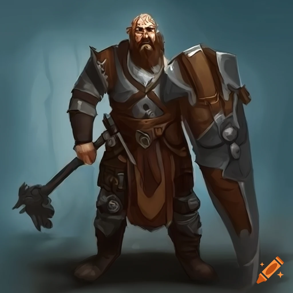 Illustration of a male goliath cleric in snowy mountains on Craiyon