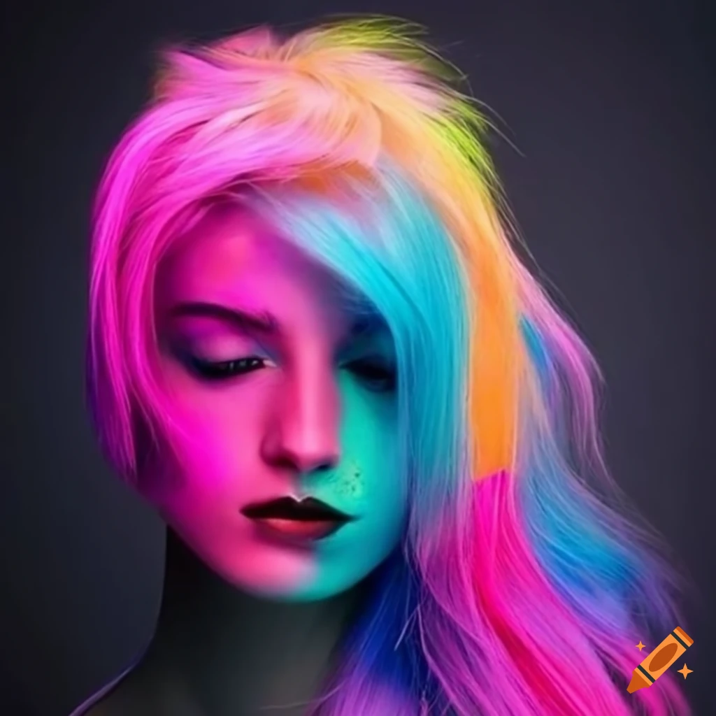 Bold and colorful neon hairstyle