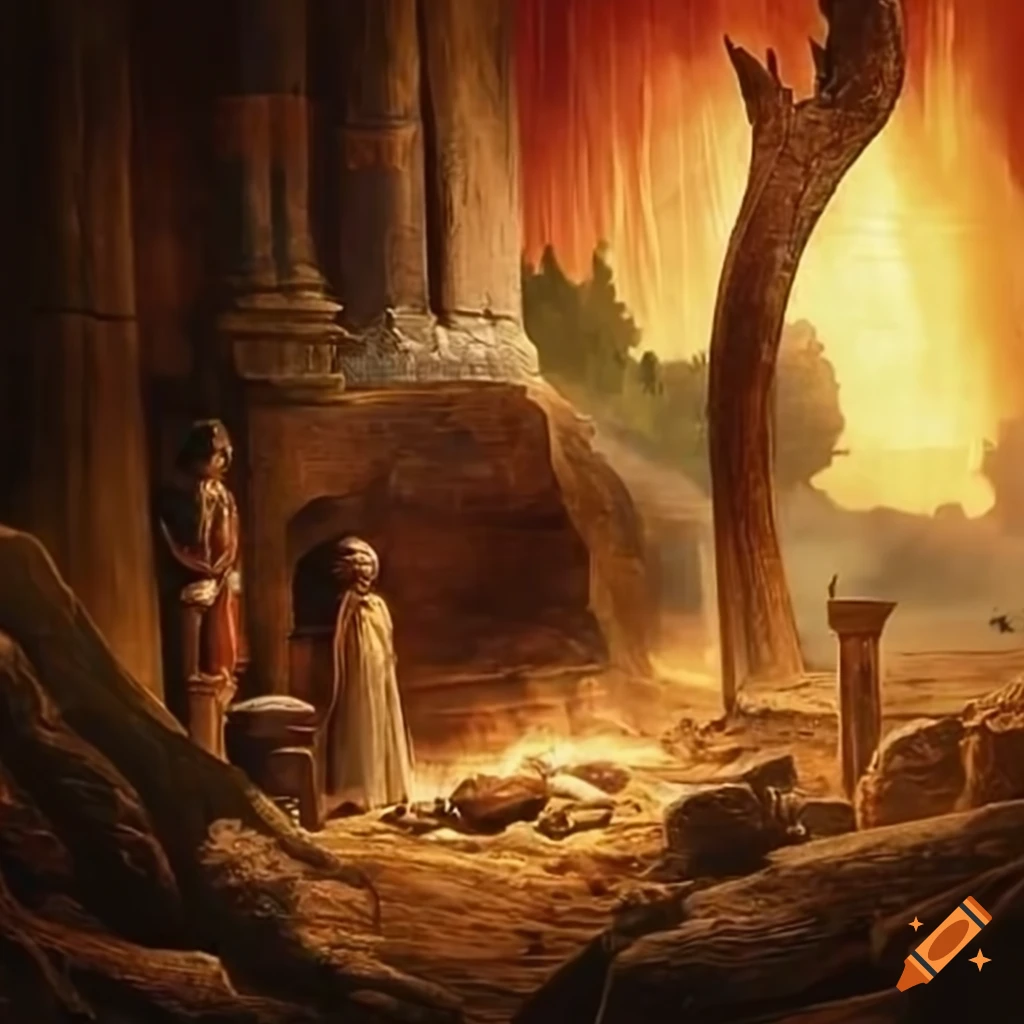 Illustration of nephites burying treasure