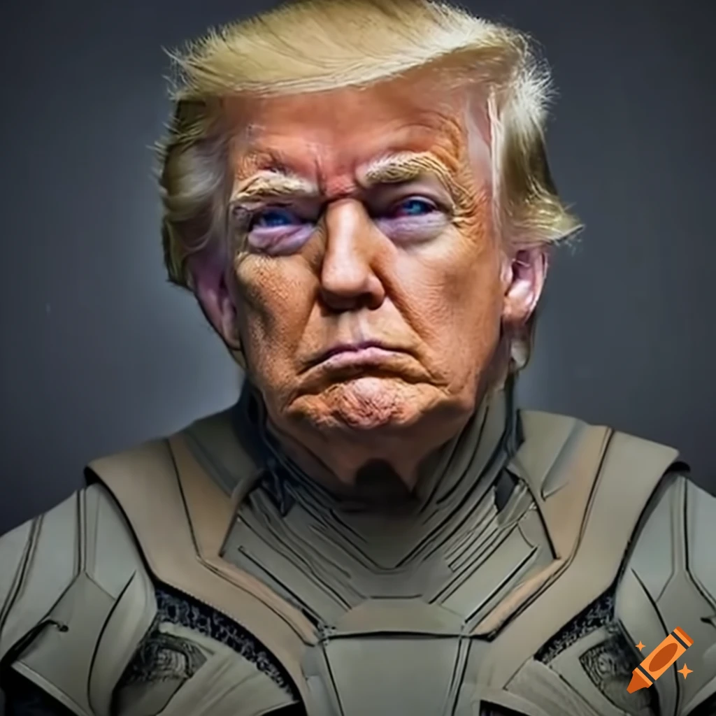 Artistic portrayal of Donald Trump in a sci-fi character on Craiyon