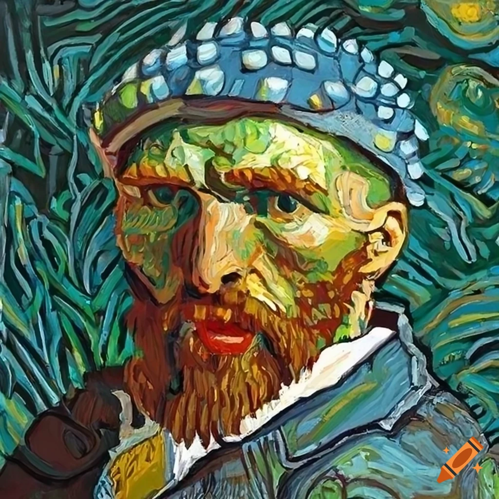 Ankylosaurus portrait in van gogh style on Craiyon