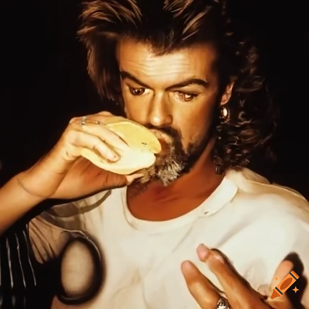 George michael eating a taco