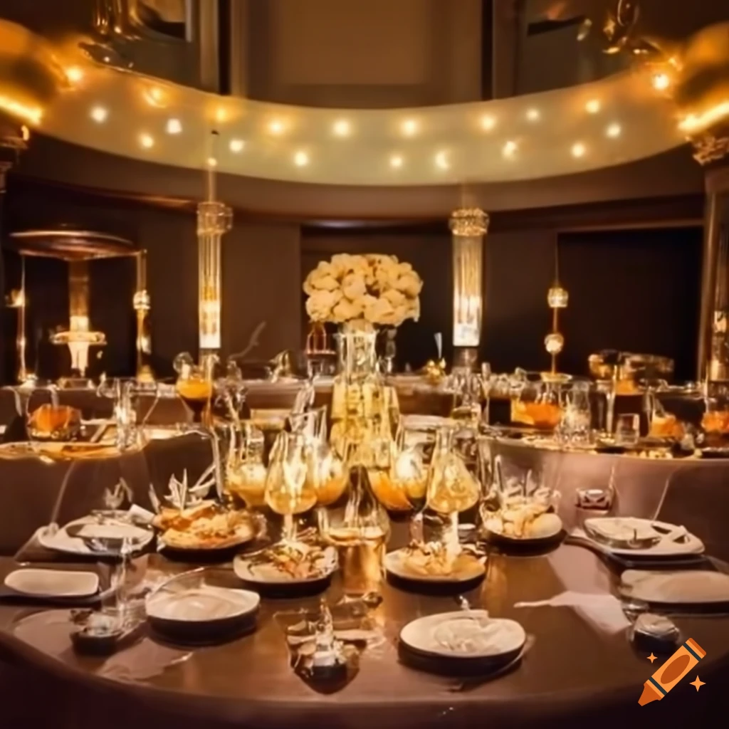 Image of a luxurious gold-themed party