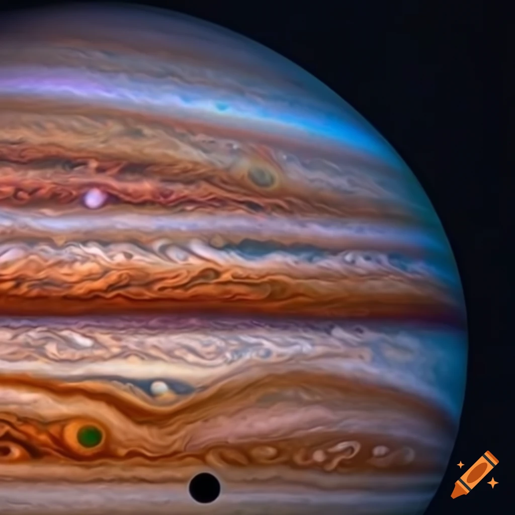 Image of Jupiter showcasing its massive scale and atmospheric storms on ...