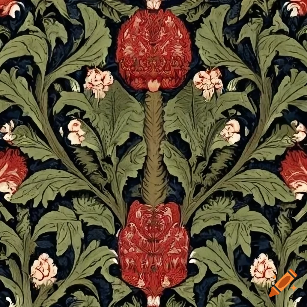 Seamless william morris yule pattern