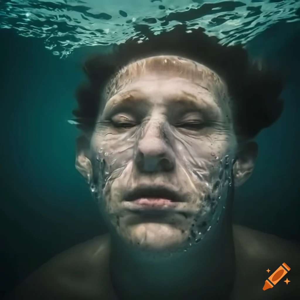 Underwater portrait of a man
