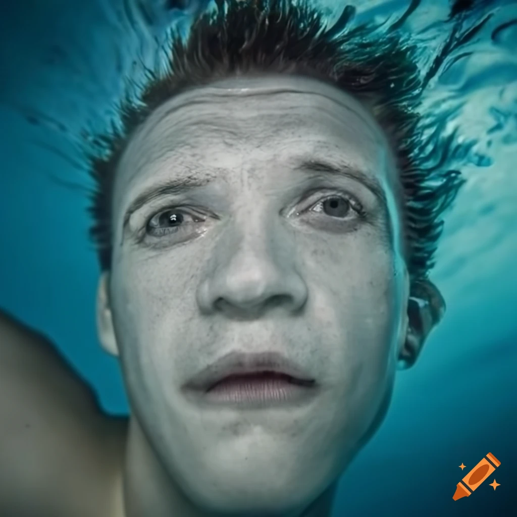 Underwater portrait of a man's face on Craiyon