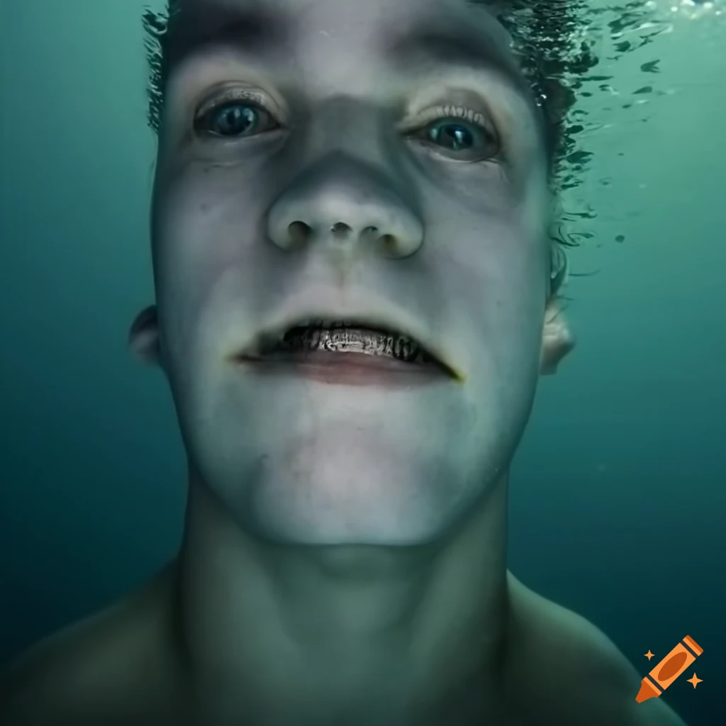 Underwater portrait of a man's face on Craiyon
