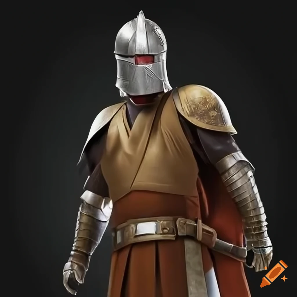 Obi Wan Kenobi as a Byzantine knight with a sword on Craiyon