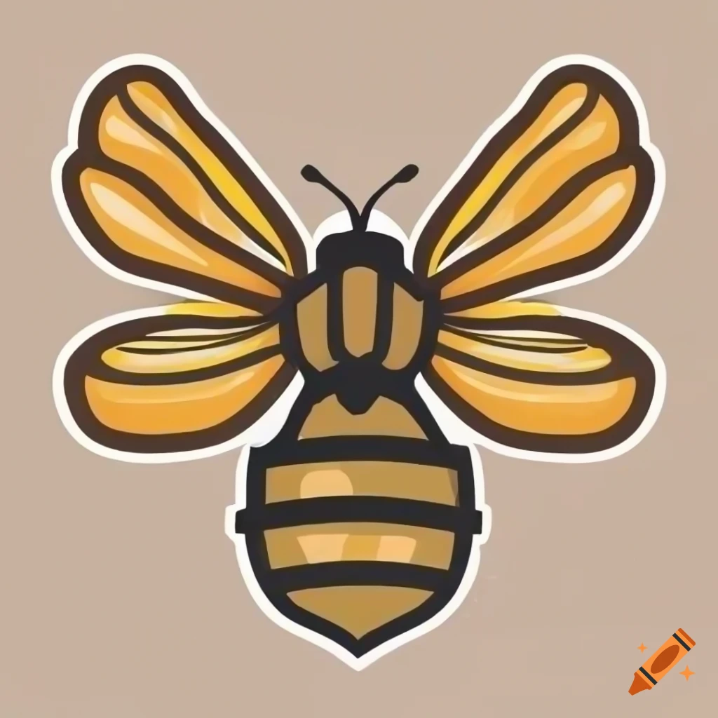 Honey bee vector logo with blade wings on Craiyon