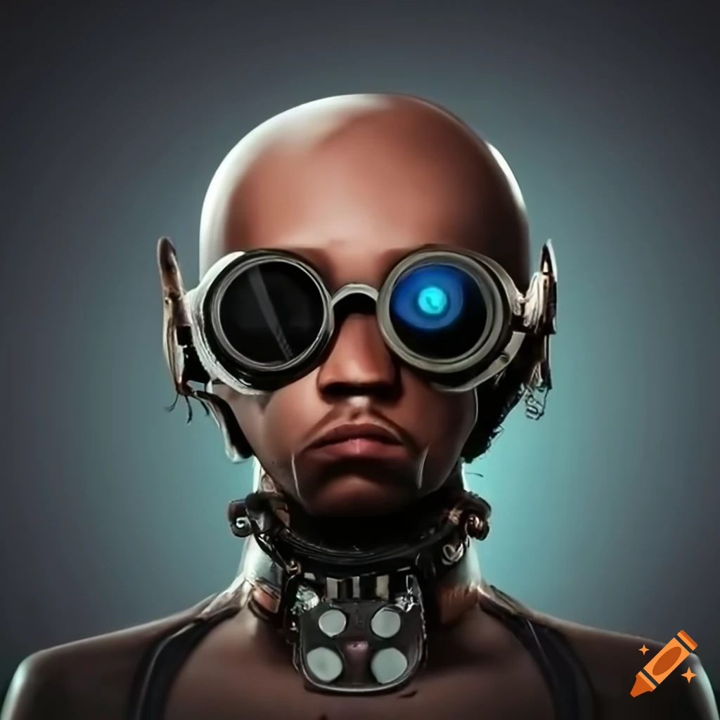 Steampunk goggles with computer screen and gears on Craiyon