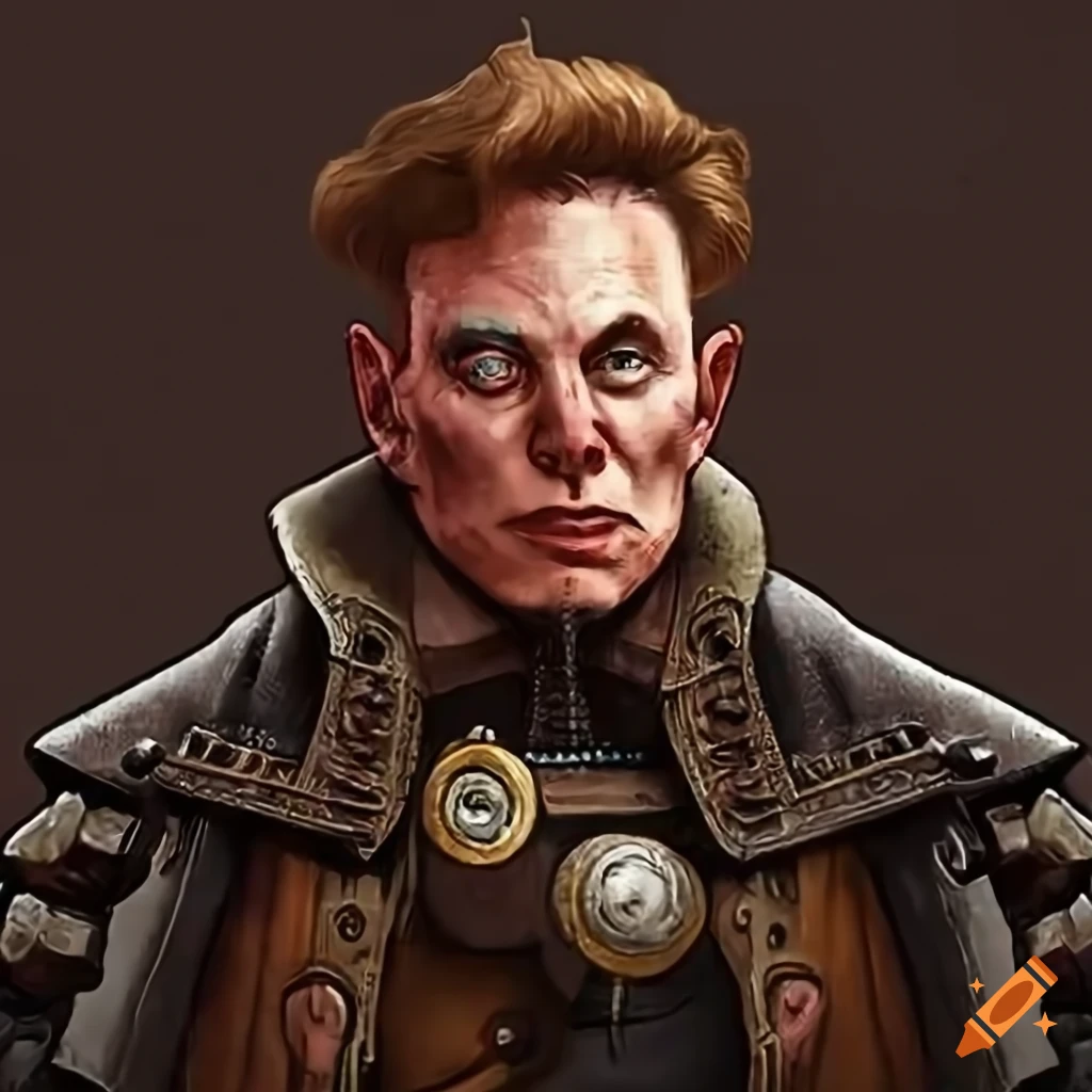 Medieval art depiction of elon musk as an antagonist on Craiyon