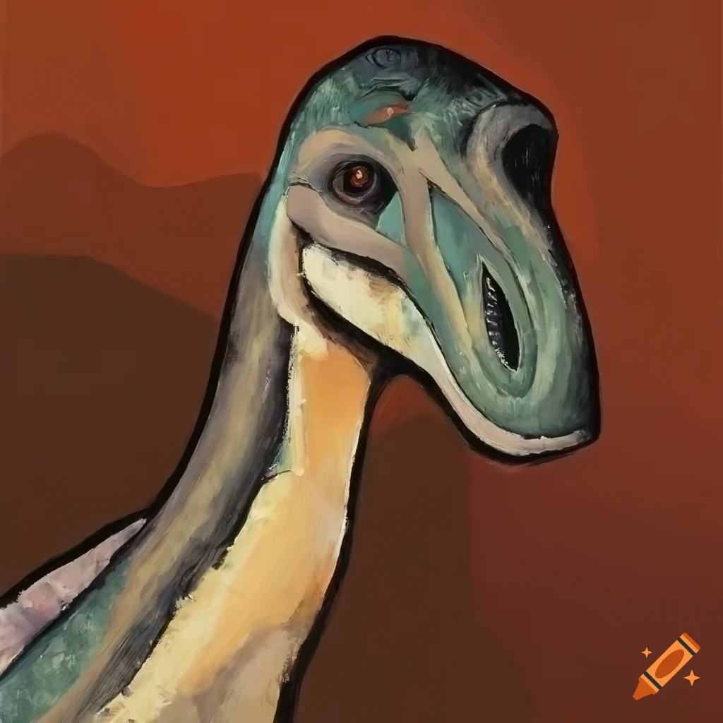Modern art portrait of a brachiosaurus
