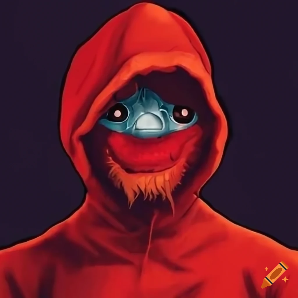 2d art of a red hooded survivor