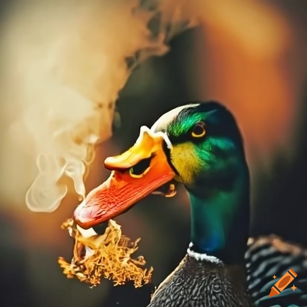 Duck with a smoke device on Craiyon