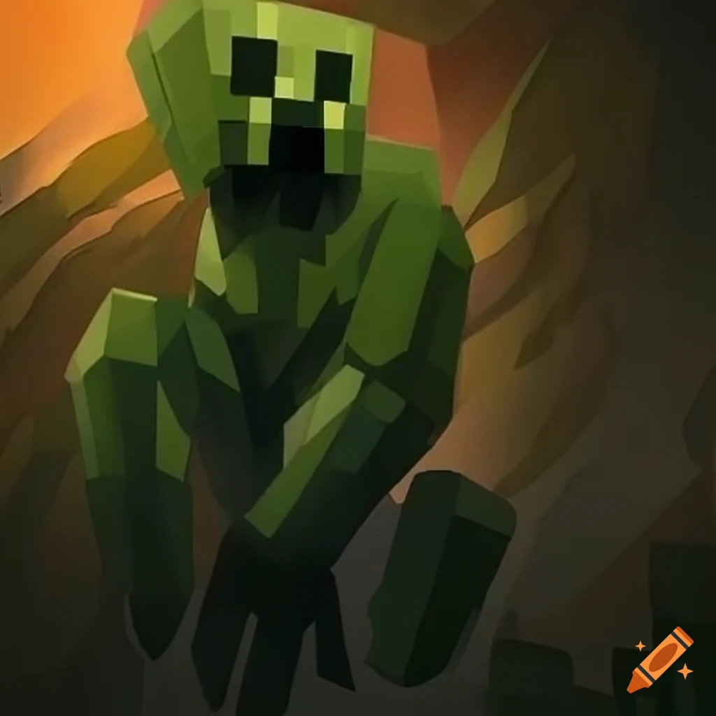 Image of a minecraft creeper on Craiyon