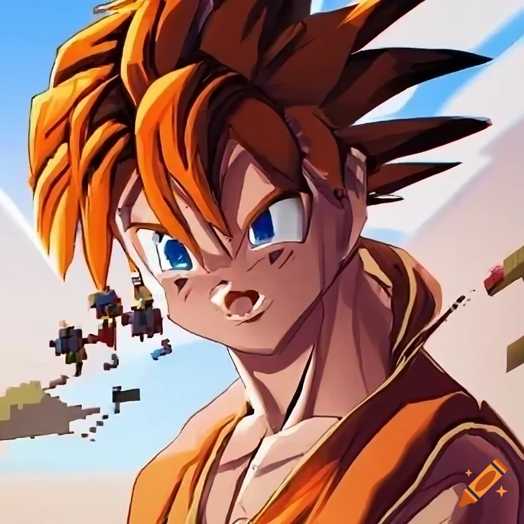 Minecraft character inspired by goku from dragon ball