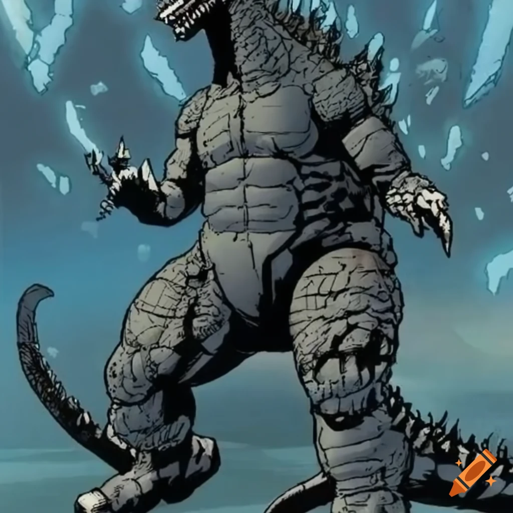 Godzilla and destroyer from marvel comics