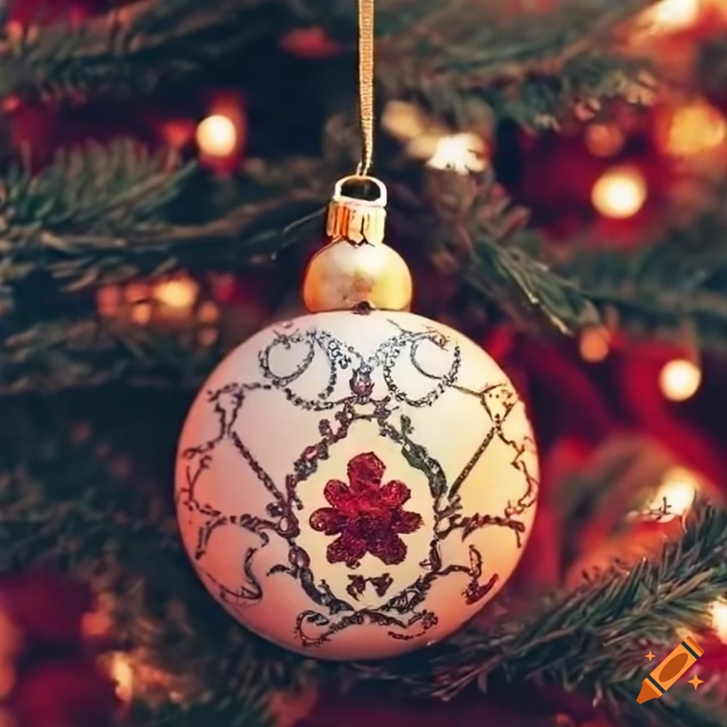 Victorian christmas ornaments with magick sigils