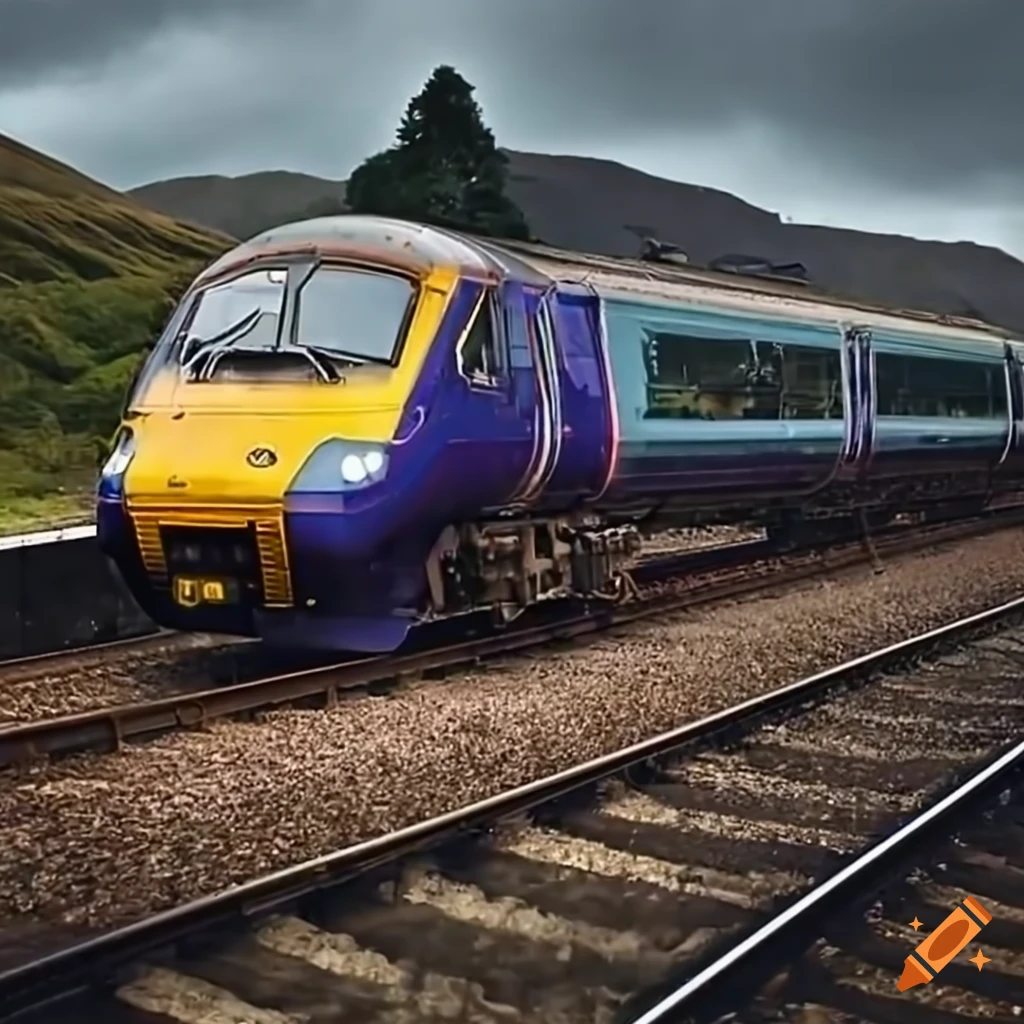 Class 385 train on west highland line on Craiyon