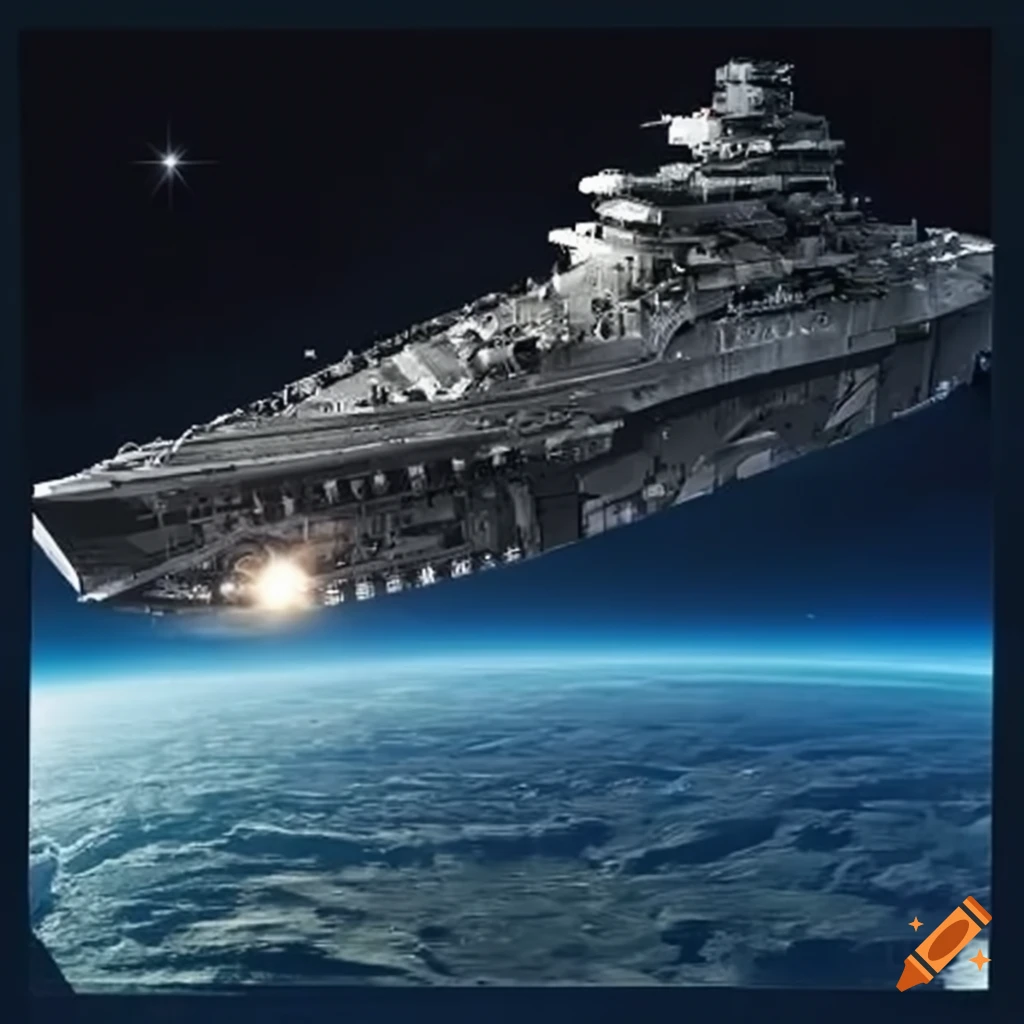 Image of a massive space battleship