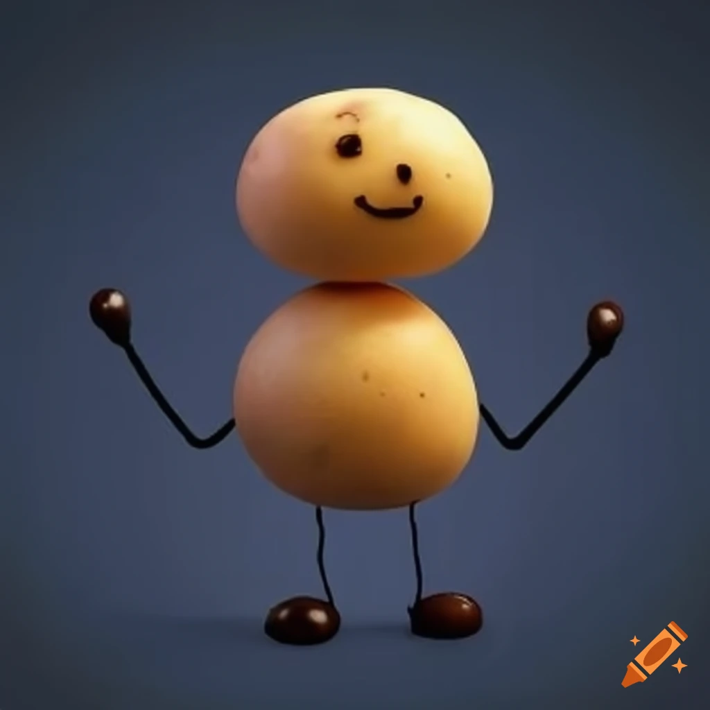 Potato with stickman legs on Craiyon