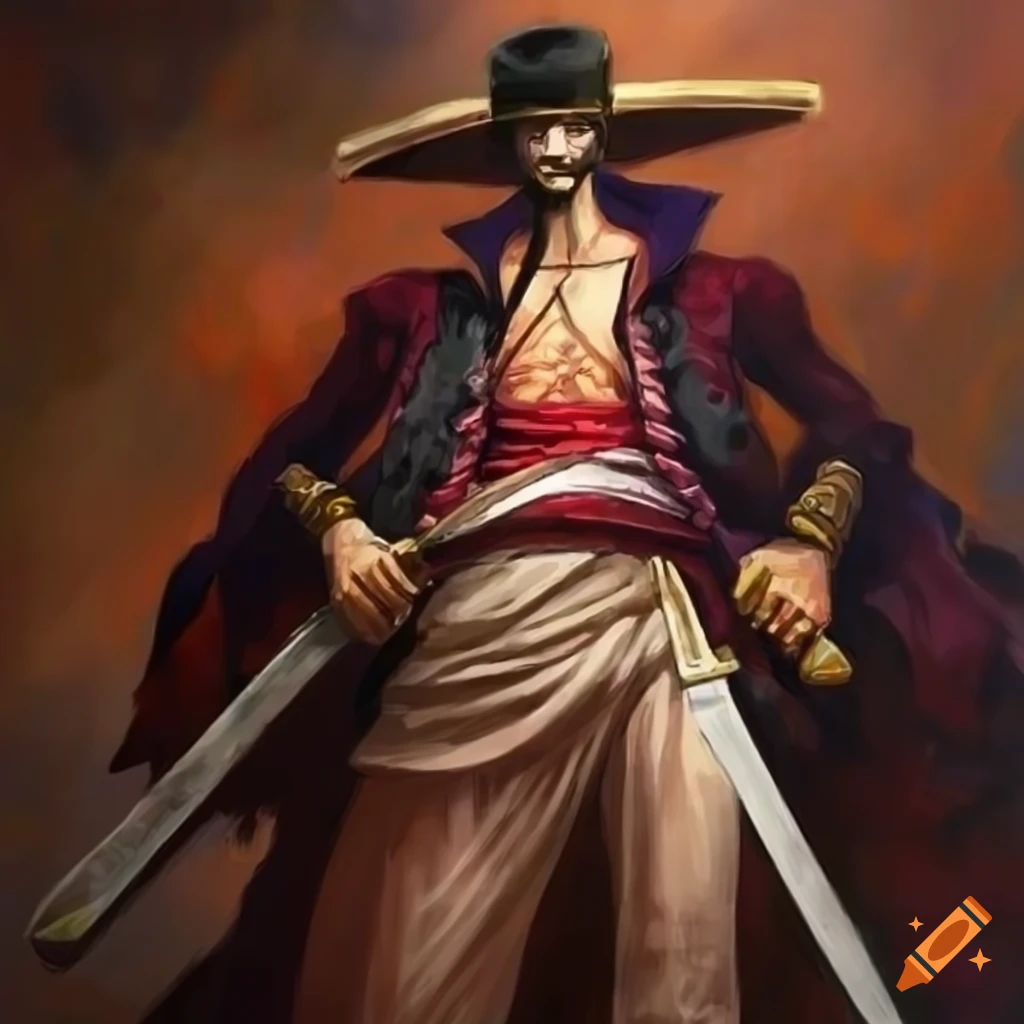 Character illustration of mihawk with sword