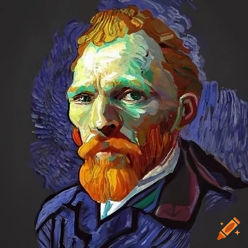 Portrait of a brachiosaurus in van gogh style on Craiyon