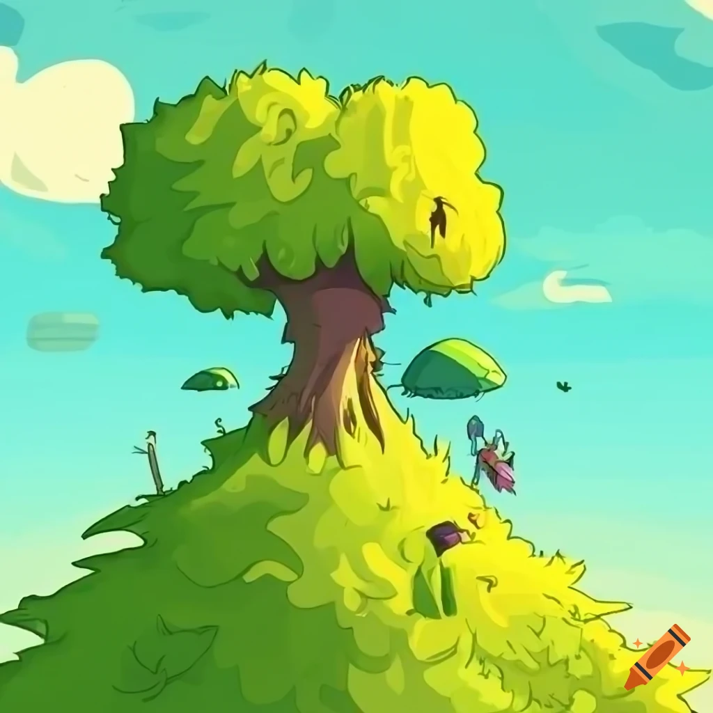 Bushes in adventure time style on Craiyon