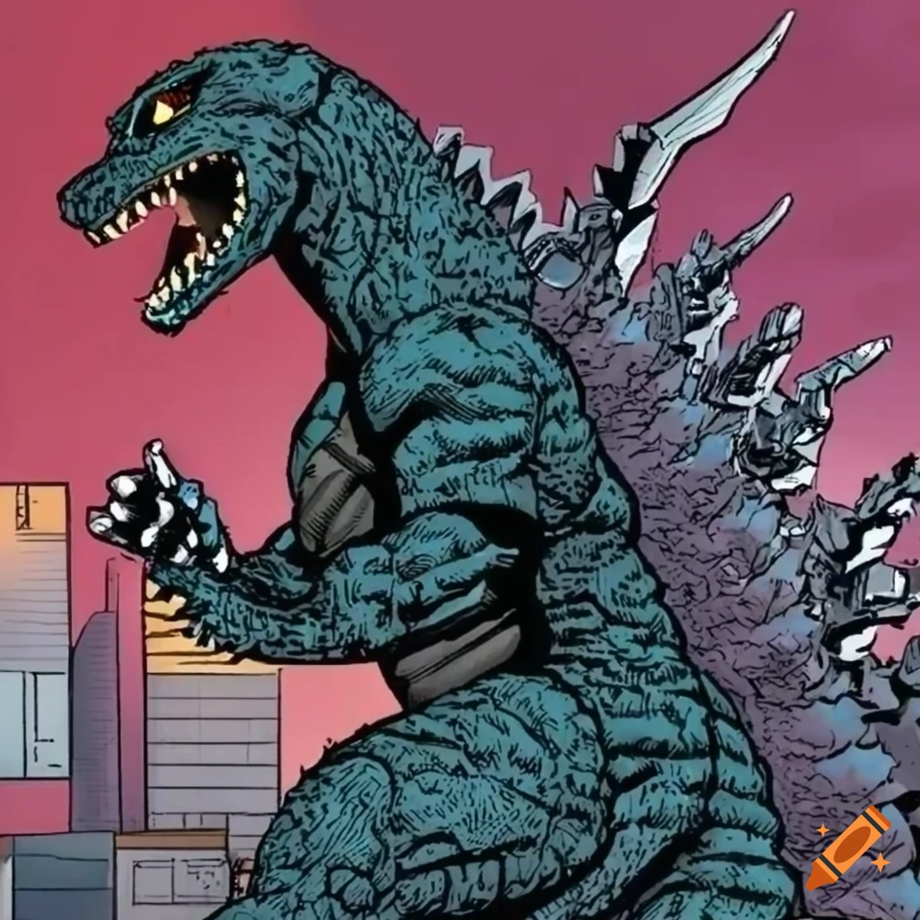 Image of godzilla and the destroyer from marvel comics combined