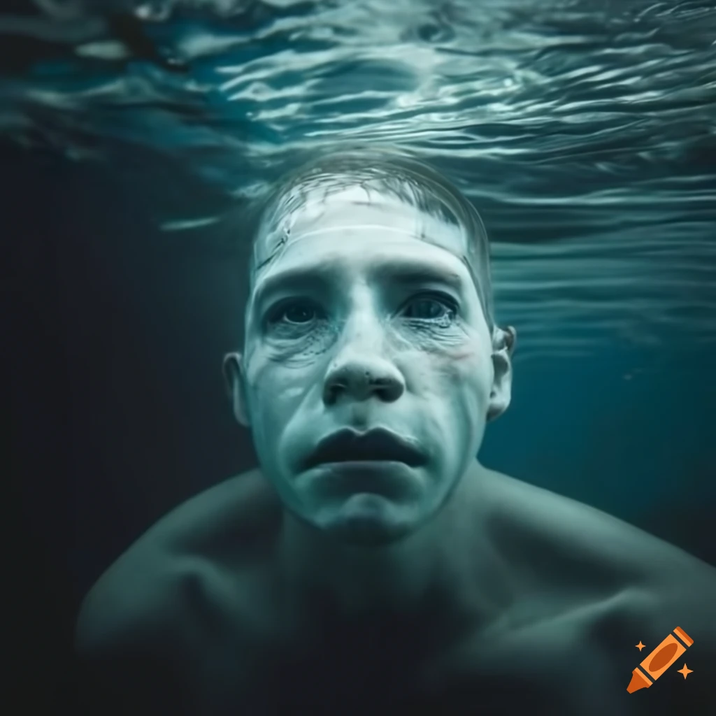 Underwater portrait of a man