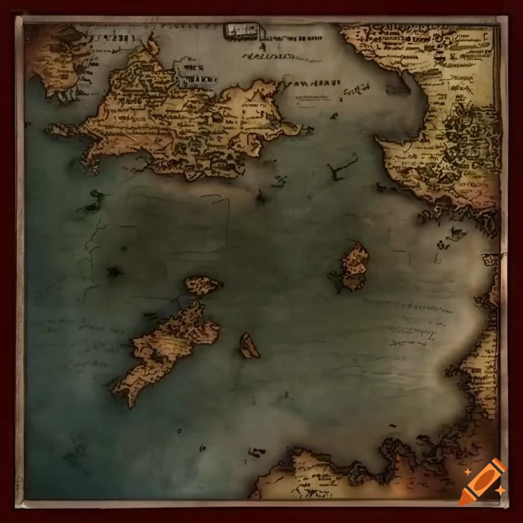 Detailed map of a medieval fantasy continent
