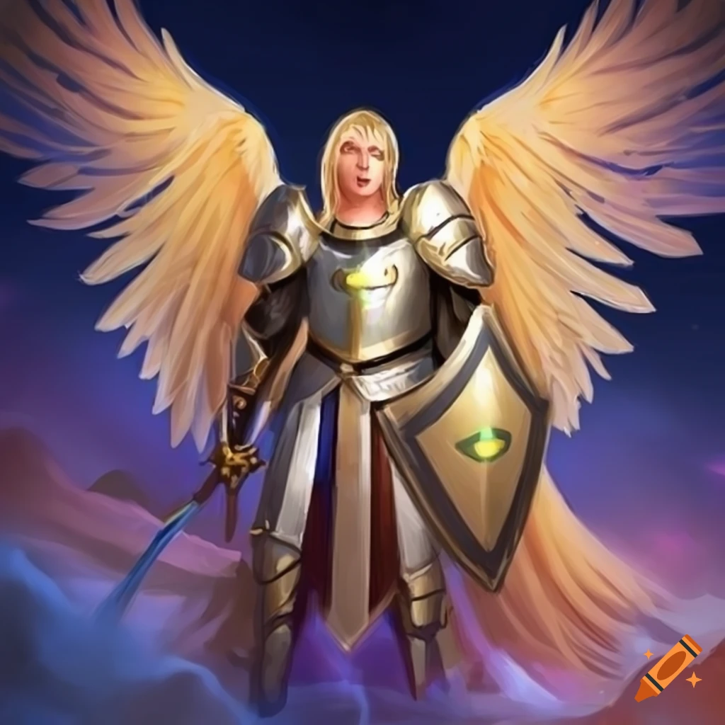 Picture of a blond angel paladin