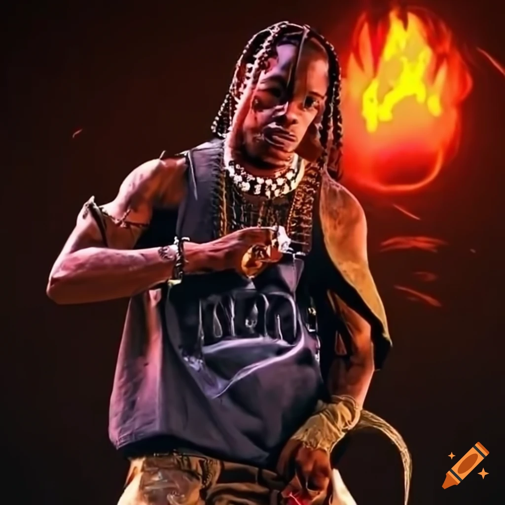 Travis scott performing on stage